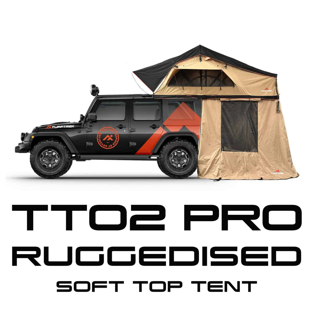 TUFF-TREK ® PRO-Ruggedised 1.4m Soft Top Tent + Optional annex Room ...